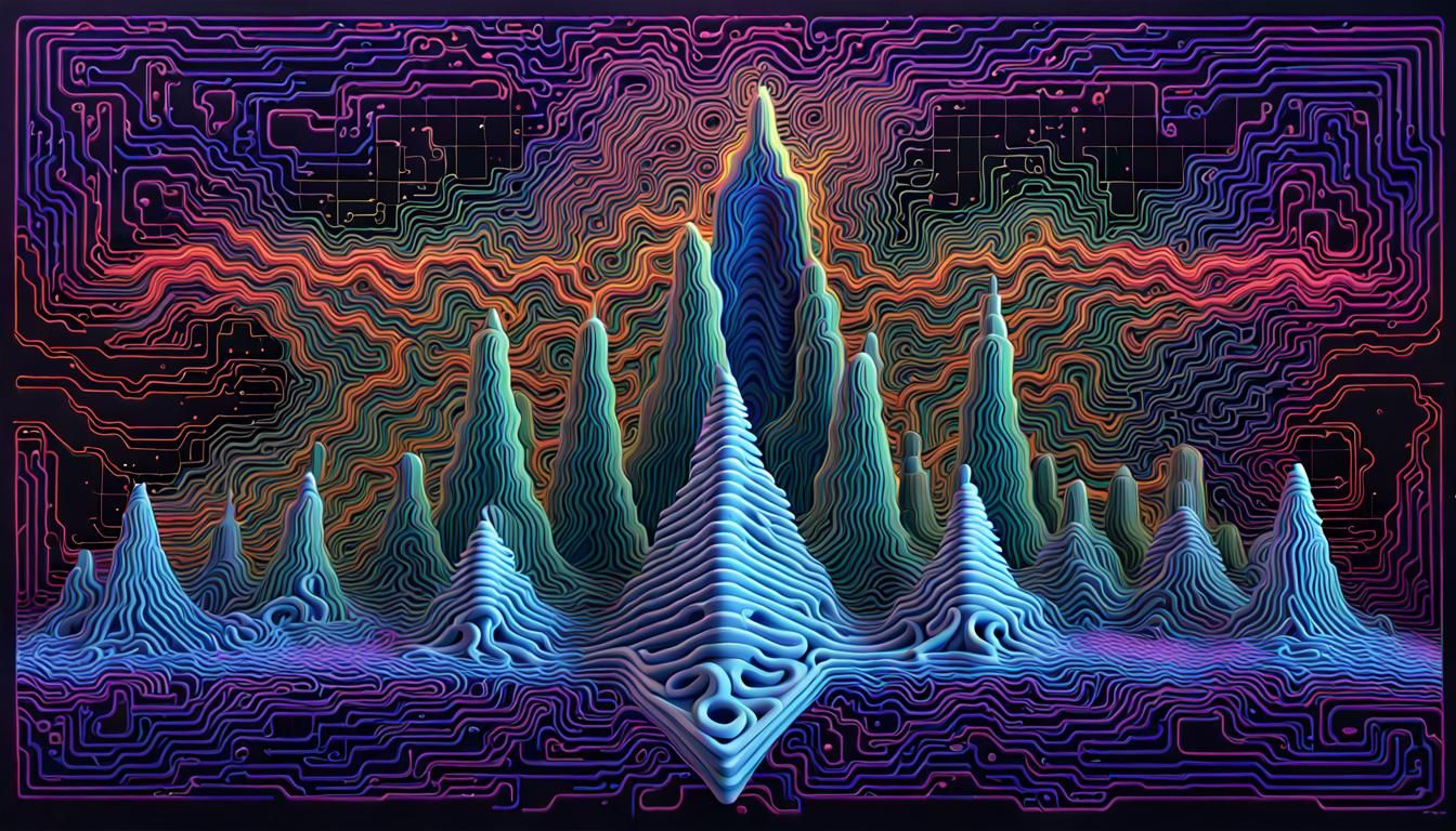 Organic geometric 3D soundscape circuitry - AI Generated Artwork ...