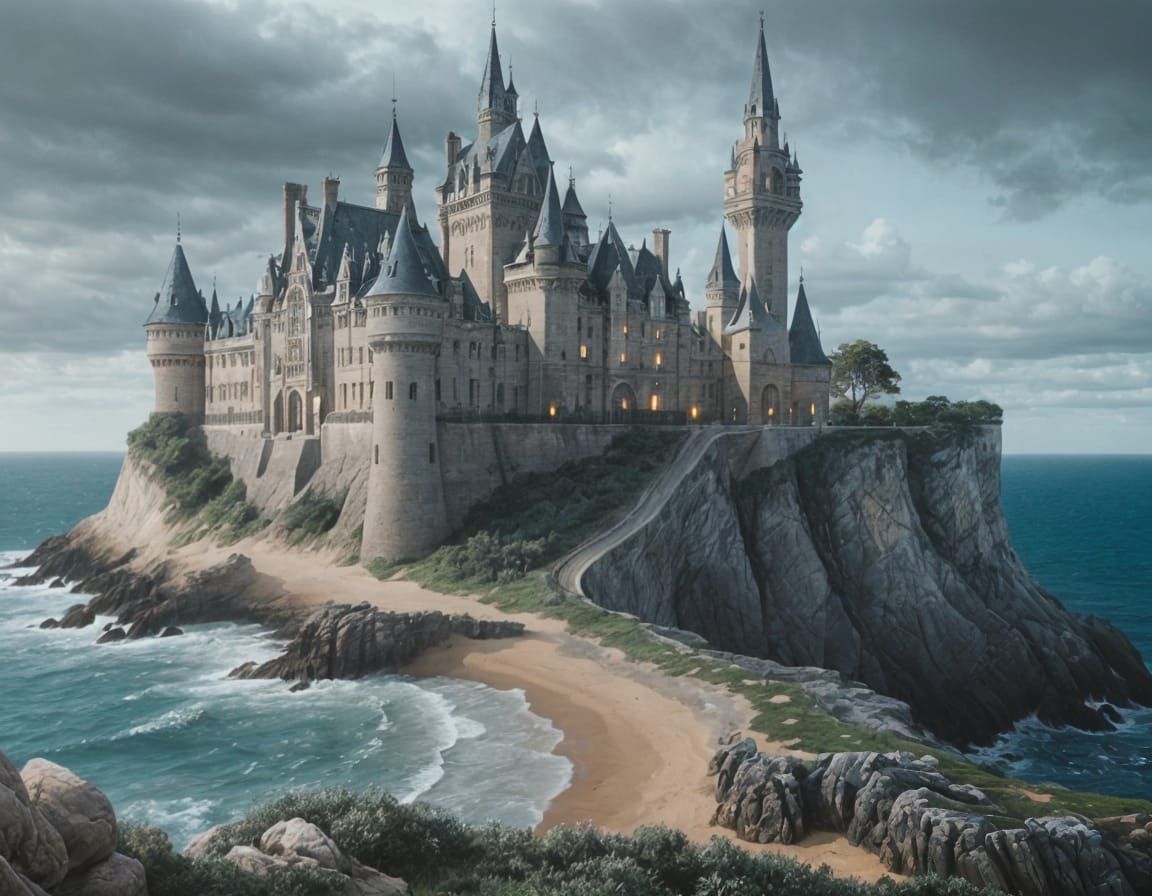 Ethereal Castle in Whimsical Dreamscape - AI Art