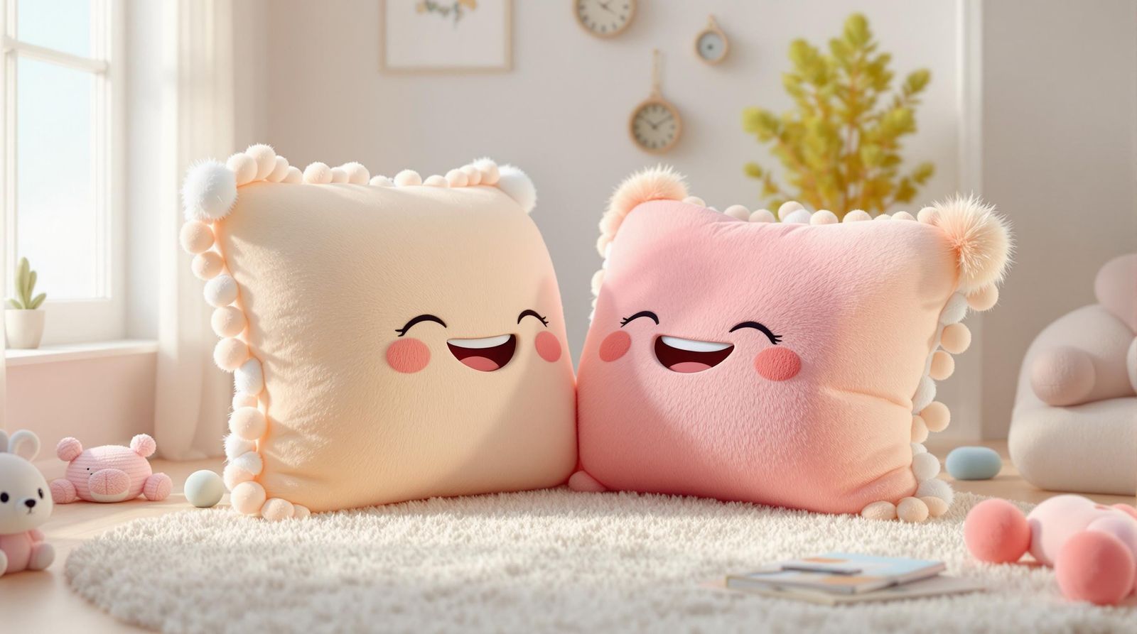 Pallows - Charming CGI Pillow Battle Unfolds in Bedroom Scen...