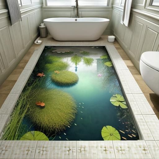 Hyper Detailed GREATEST OPTICAL ILLUSION PAINTED POND OF WATER ON A ...
