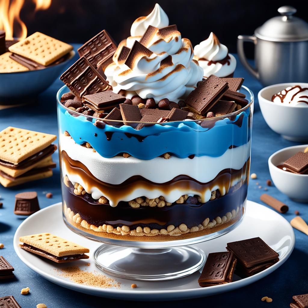 Mini S'mores Trifle - AI Generated Artwork - NightCafe Creator