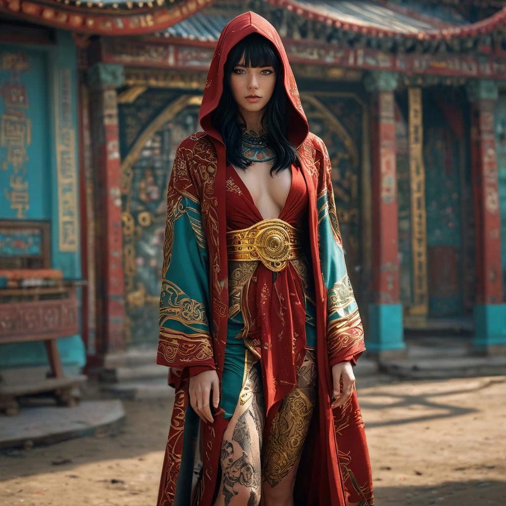 Fashion with green and red - AI Generated Artwork - NightCafe Creator