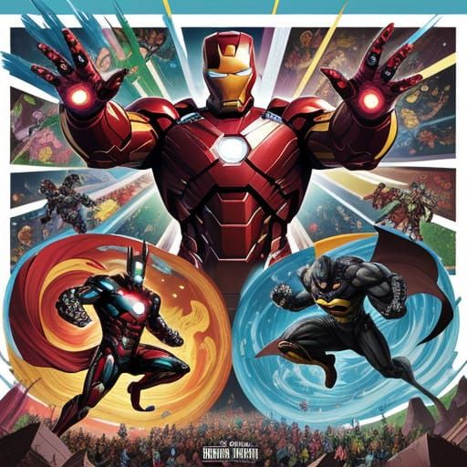 Comic Book Heroes in a Sweet, Exaggerated Chocolat... - AI Art