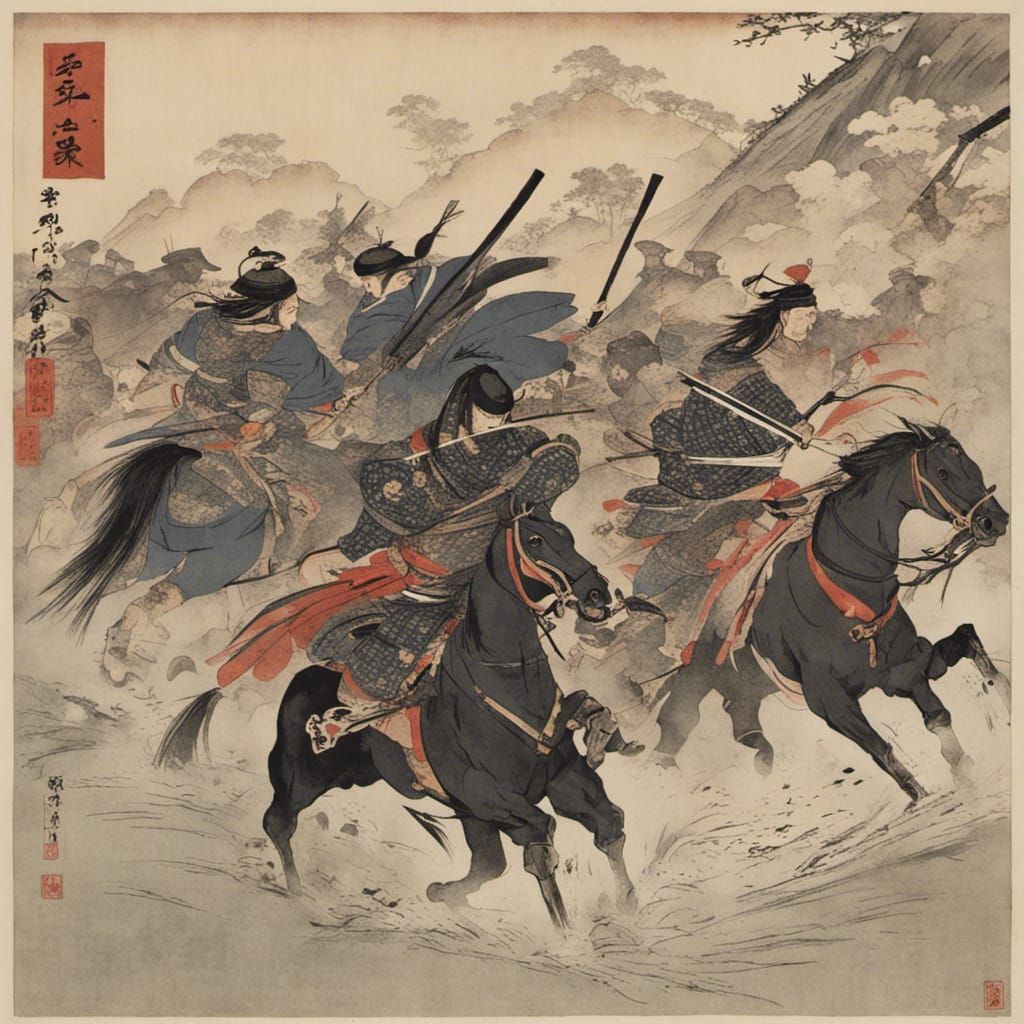 Samurai Charge - AI Generated Artwork - NightCafe Creator