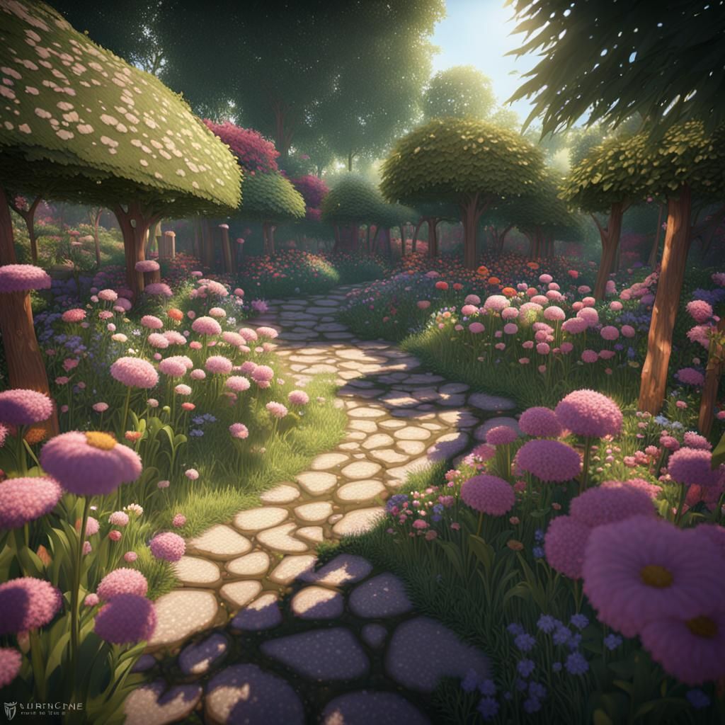 Secret flower garden - AI Generated Artwork - NightCafe Creator
