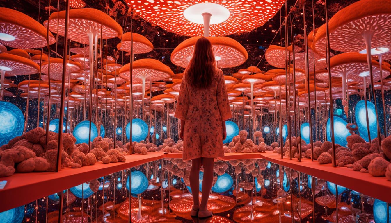 Ethereal Hippie in Cosmic Dreamscape with Infinity... - AI Art