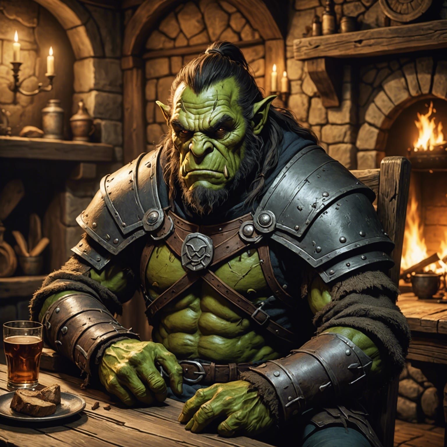 Orc in a tavern. - AI Generated Artwork - NightCafe Creator
