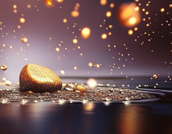 Gold in a puddle - AI Generated Artwork - NightCafe Creator