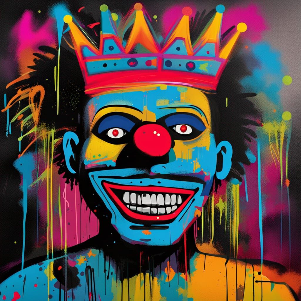 Graffiti-Neo-Expressionism/Crowned-Clown - AI Generated Artwork ...