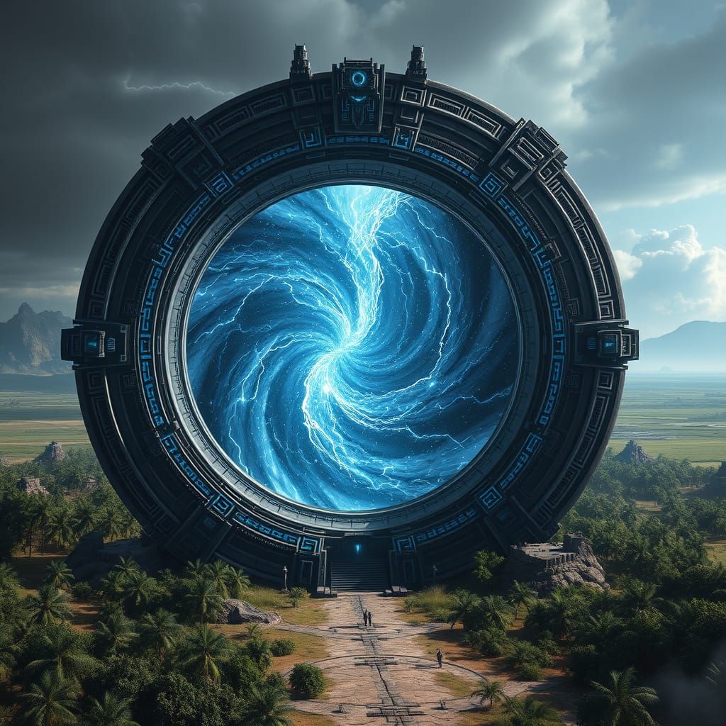 Colossal Kwa Infinity Gate in Lush Tropical Landsc... - AI Art