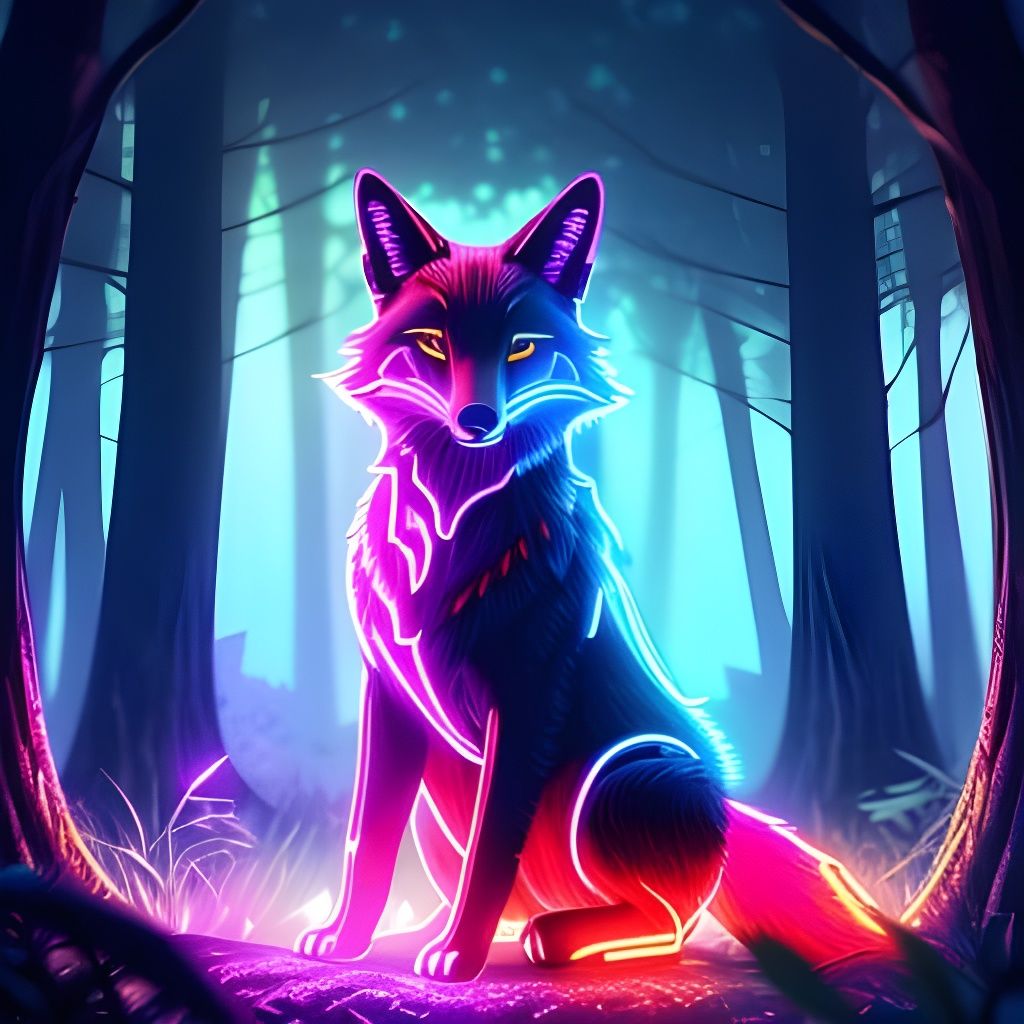 Neon Fox - AI Generated Artwork - NightCafe Creator