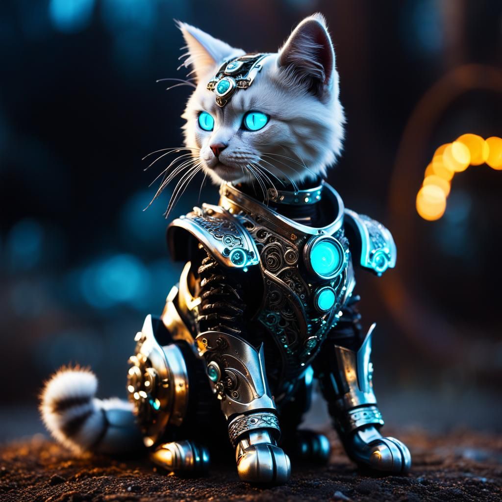 Cyborg Cat - AI Generated Artwork - NightCafe Creator