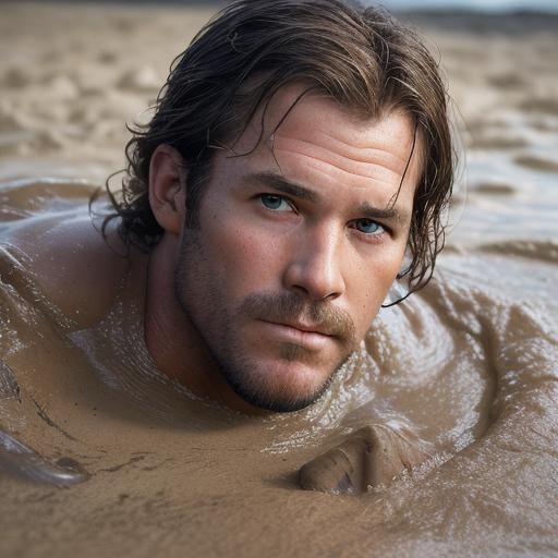 American male Navy Seal sinking in Quicksand - AI Generated Artwork ...