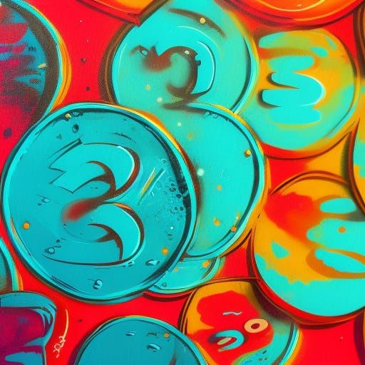Teal coins - AI Generated Artwork - NightCafe Creator