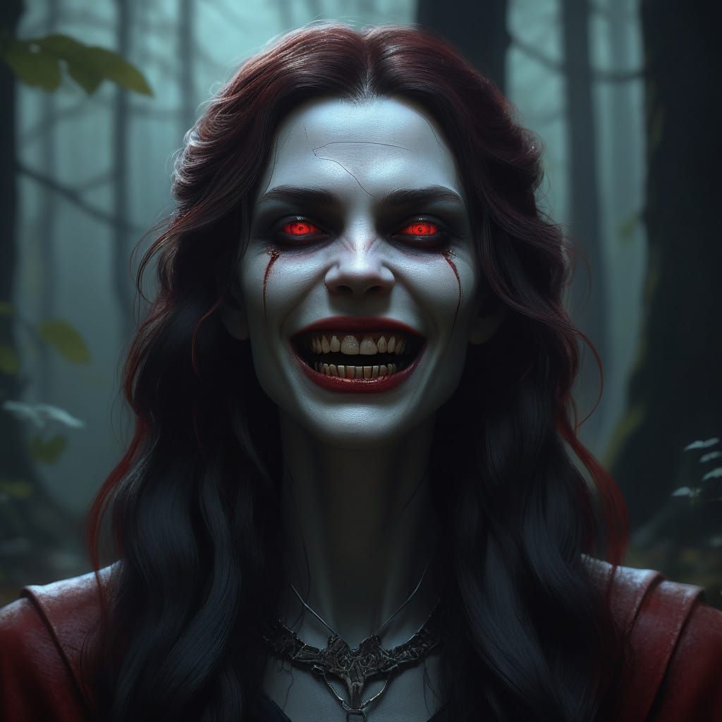 Ethereal Vampire Goddess in Dark Fantasy Art - AI Art
