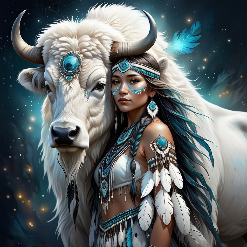 White Buffalo Spirit - AI Generated Artwork - NightCafe Creator