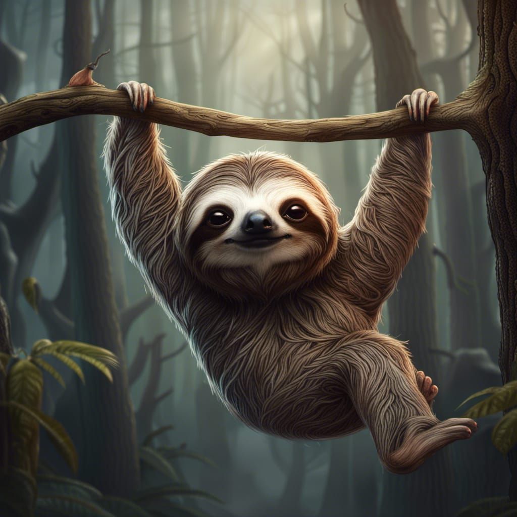 Cute Sloth - AI Generated Artwork - NightCafe Creator