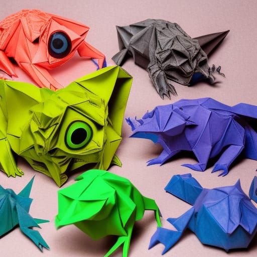 Eldritch Origami Monsters - AI Generated Artwork - NightCafe Creator