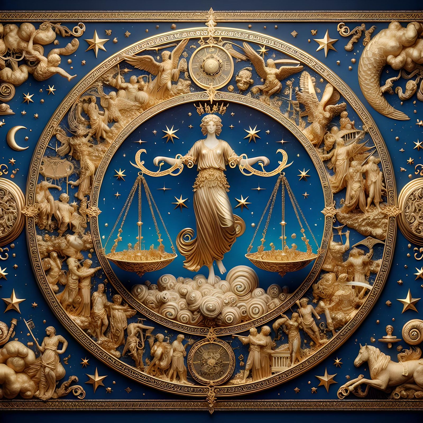 The Vintage Map of the Libra Constellation - AI Generated Artwork ...