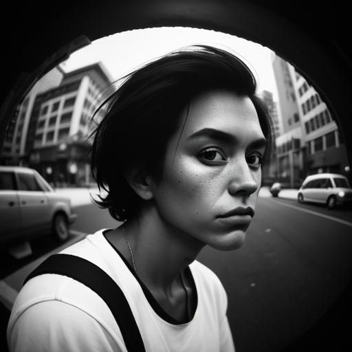 "skateboarder stunts urban 90s alternate fisheye lens black and white ...