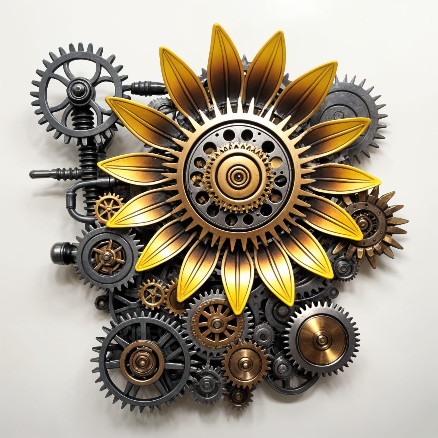 Mechanical Sunflower - Mechanical Sunflower in Steampunk Ele...
