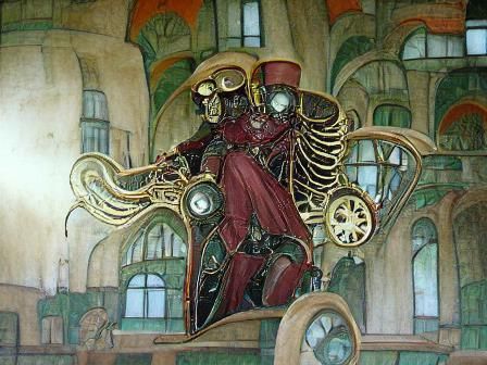 Art Nouveau Painting of Adeptus Mechanicus - AI Generated Artwork - NightCafe Creator