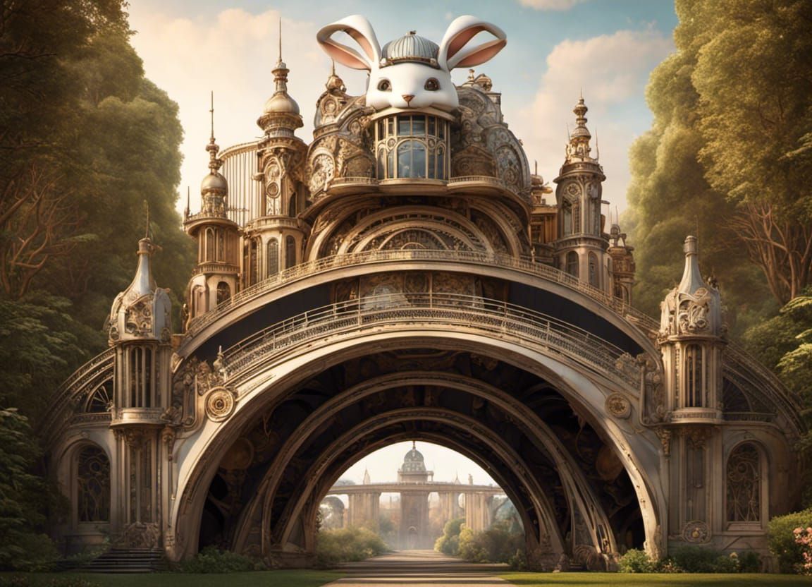 Cute Extravagant Rabbit Bridge - AI Generated Artwork - NightCafe Creator