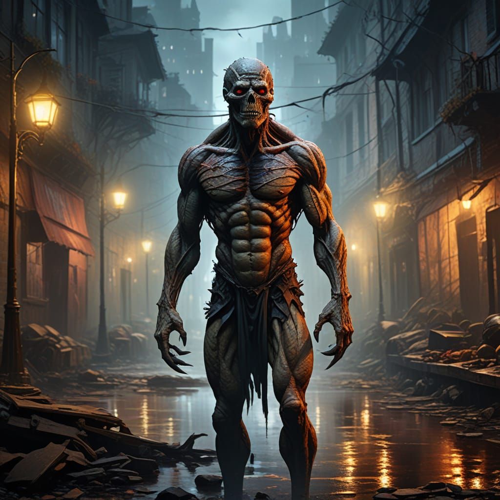 Dark Fantasy Creature Emerges from Mysterious Abys... - AI Art