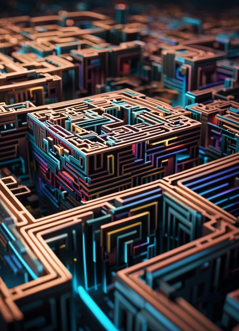 Infinite Cosmic Maze - AI Generated Artwork - NightCafe Creator