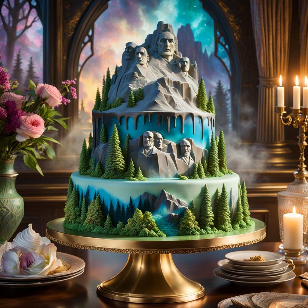 Mount Rushmore cake - AI Generated Artwork - NightCafe Creator