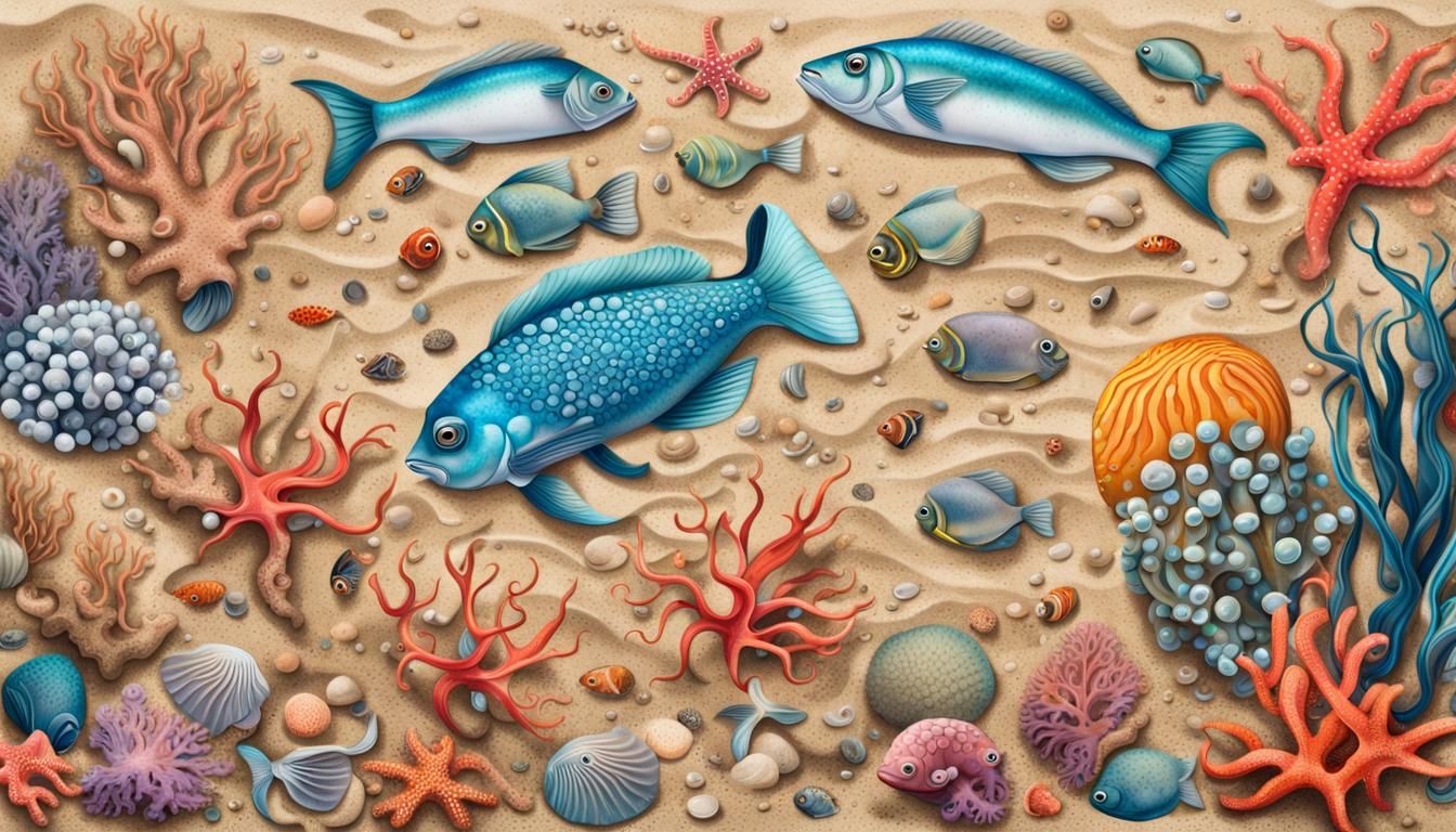 Under the ocean scene highly detailed scene of fish, octopus - AI ...