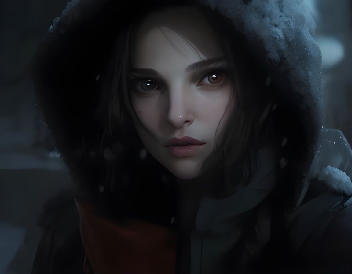Woman in the snow - AI Generated Artwork - NightCafe Creator
