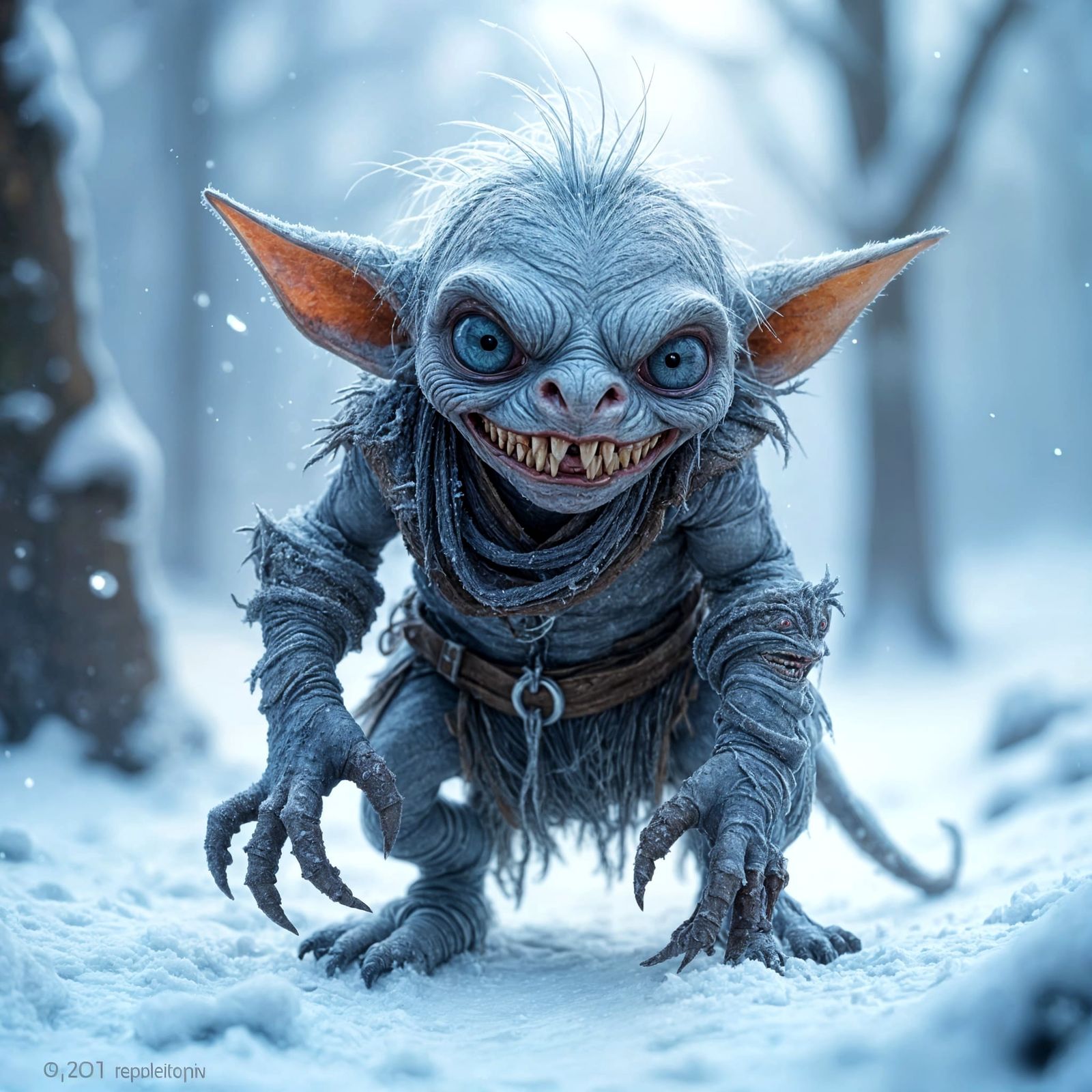 Frost-Adapted Ice Goblins in Snowy Wastelands - AI Art