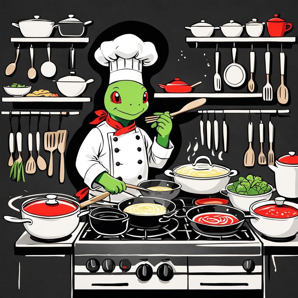 Chef turtle 👨🏻‍🍳🐢 - AI Generated Artwork - NightCafe Creator