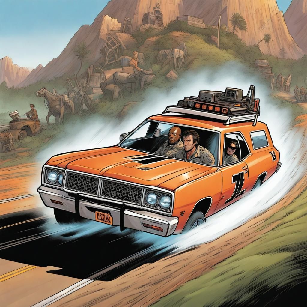 The General Lee racing The A-Team Van in style of Fast and the Furious ...