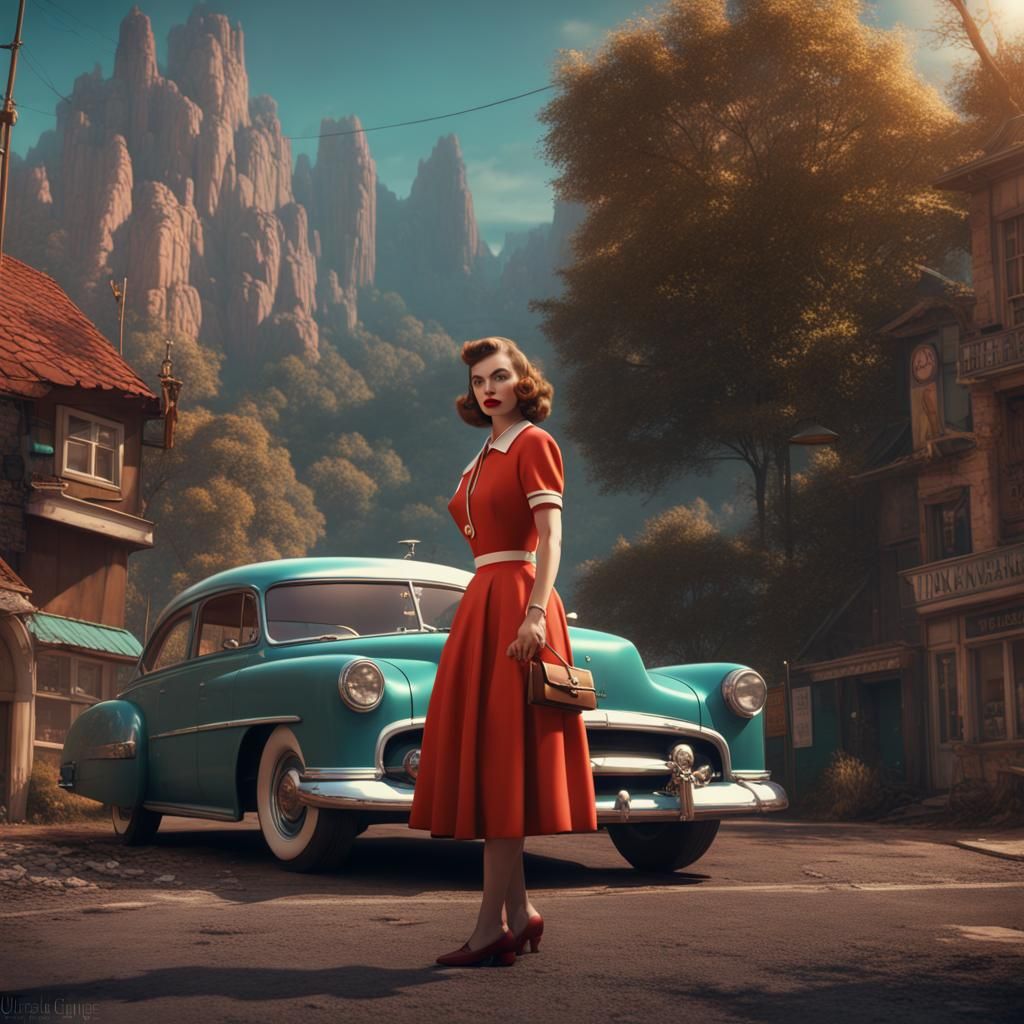 1950s Girl Retro Ai Generated Artwork Nightcafe Creator