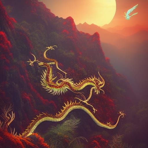 Autumn Dragons - AI Generated Artwork - NightCafe Creator