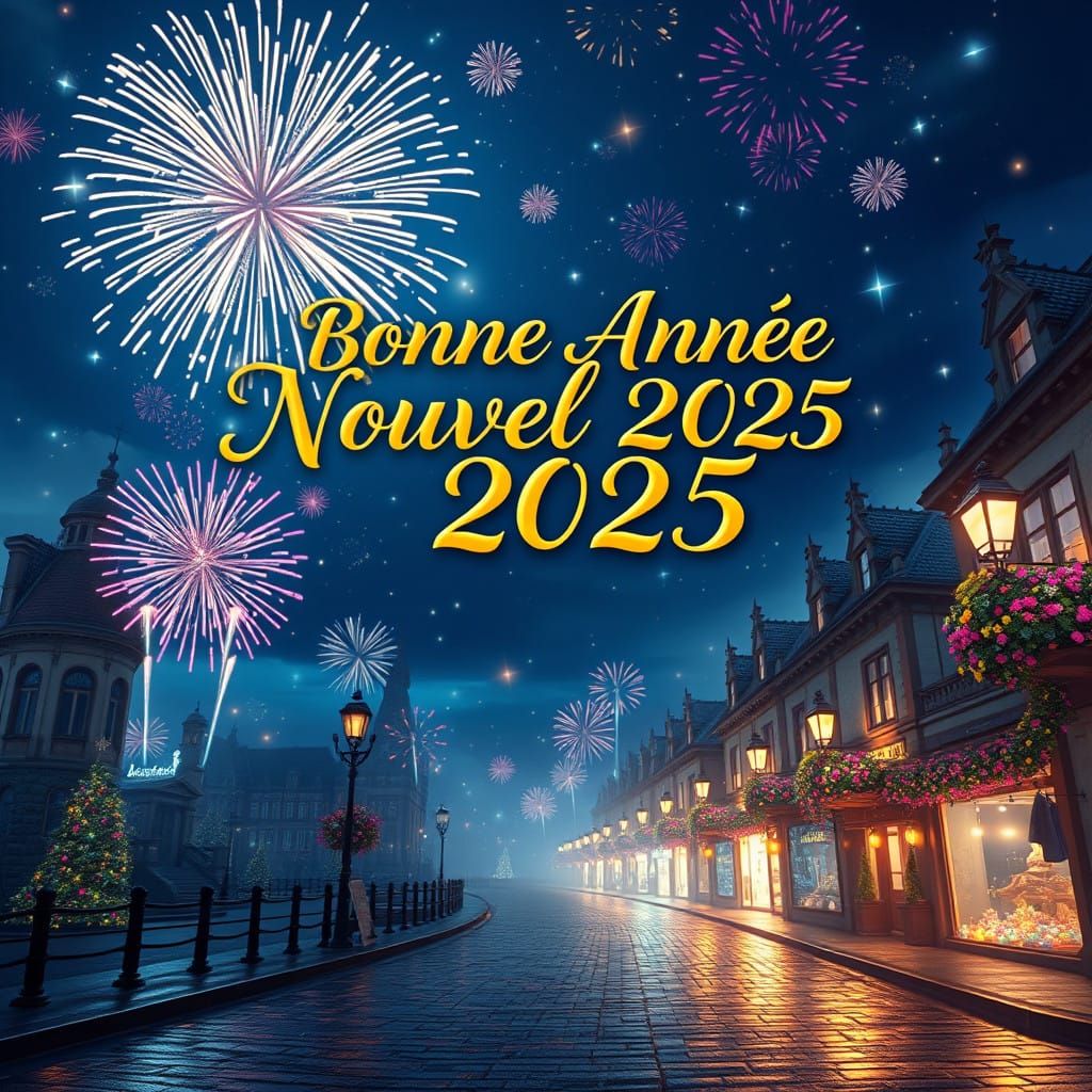 Bonne Année 2025: Whimsical Fireworks Celebration ... - AI Art