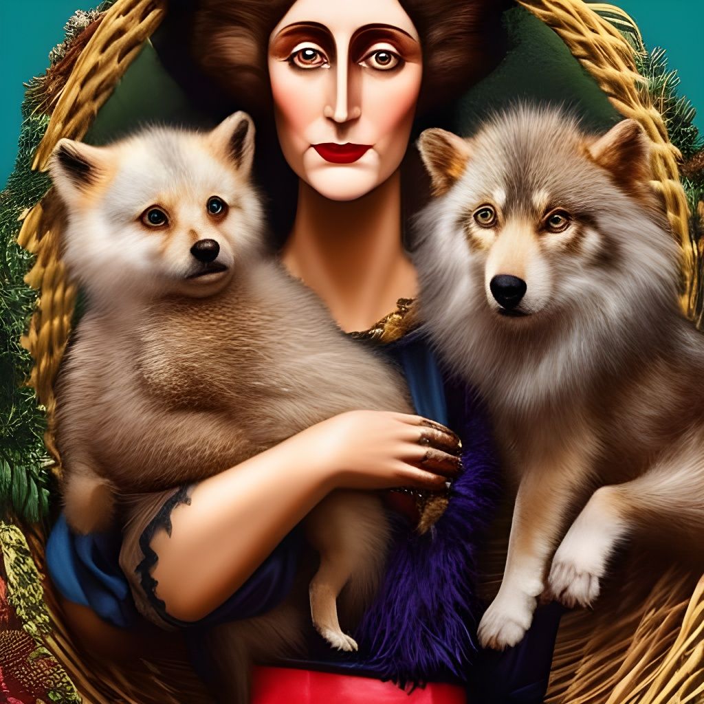 Wolf Pups Ambivalent about Virginia Woolf - AI Generated Artwork ...