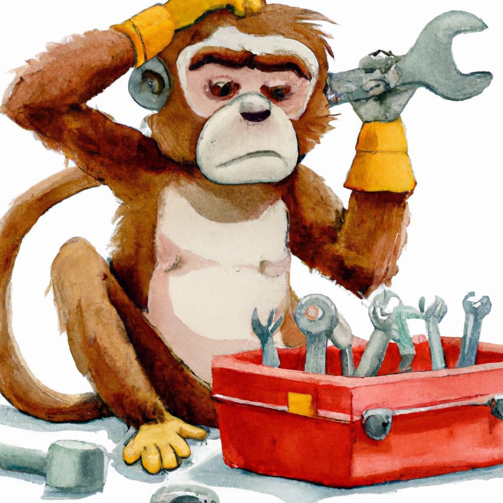 Monkey fixing things - AI Generated Artwork - NightCafe Creator