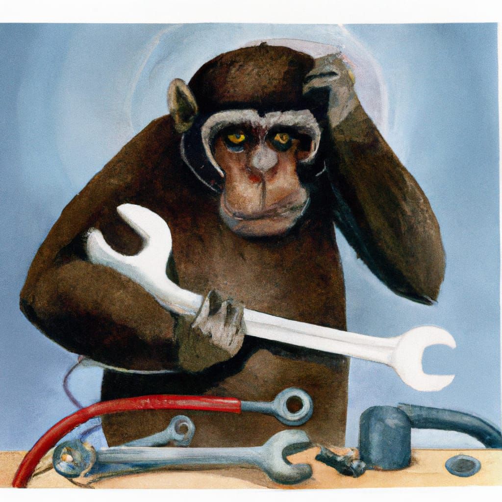 Monkey fixing things - AI Generated Artwork - NightCafe Creator