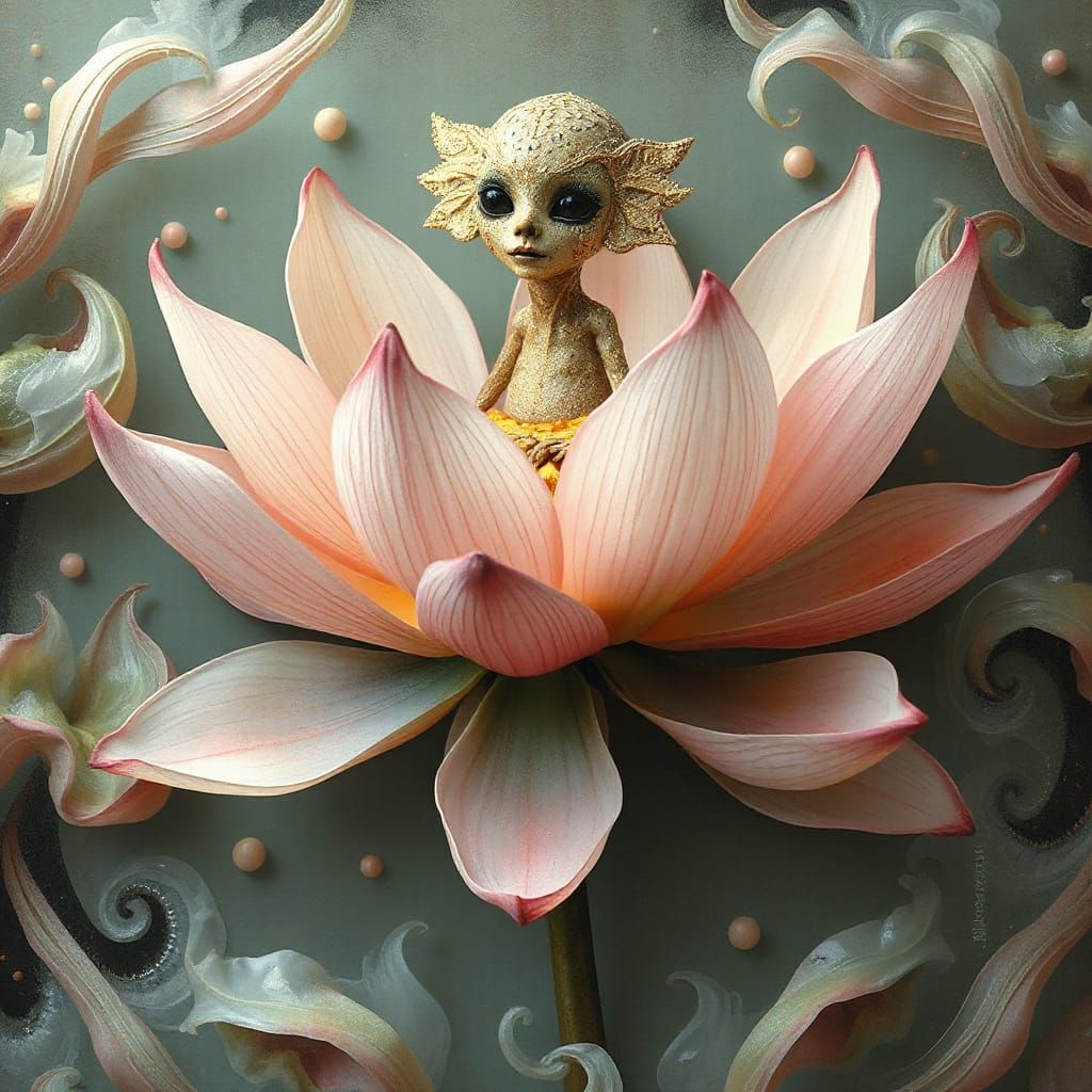 Creature in a lotus flower - Creature in a lotus flower