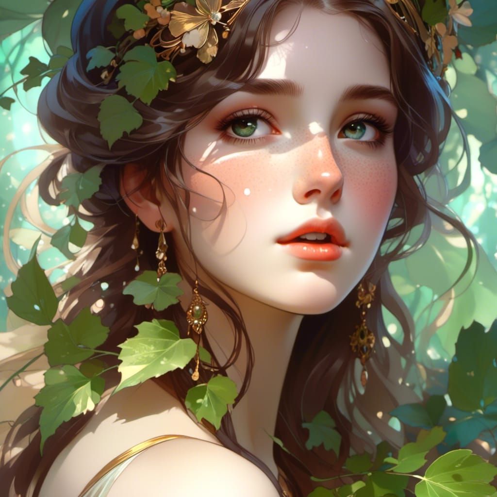 Artistic Portrait, Hyper-Detailed masterpiece of pretty girl with ...