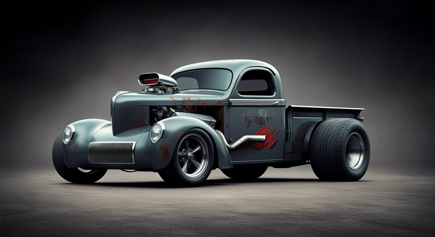 Futuristic Hot Rod Concept Car in Industrial Chic ... - AI Art