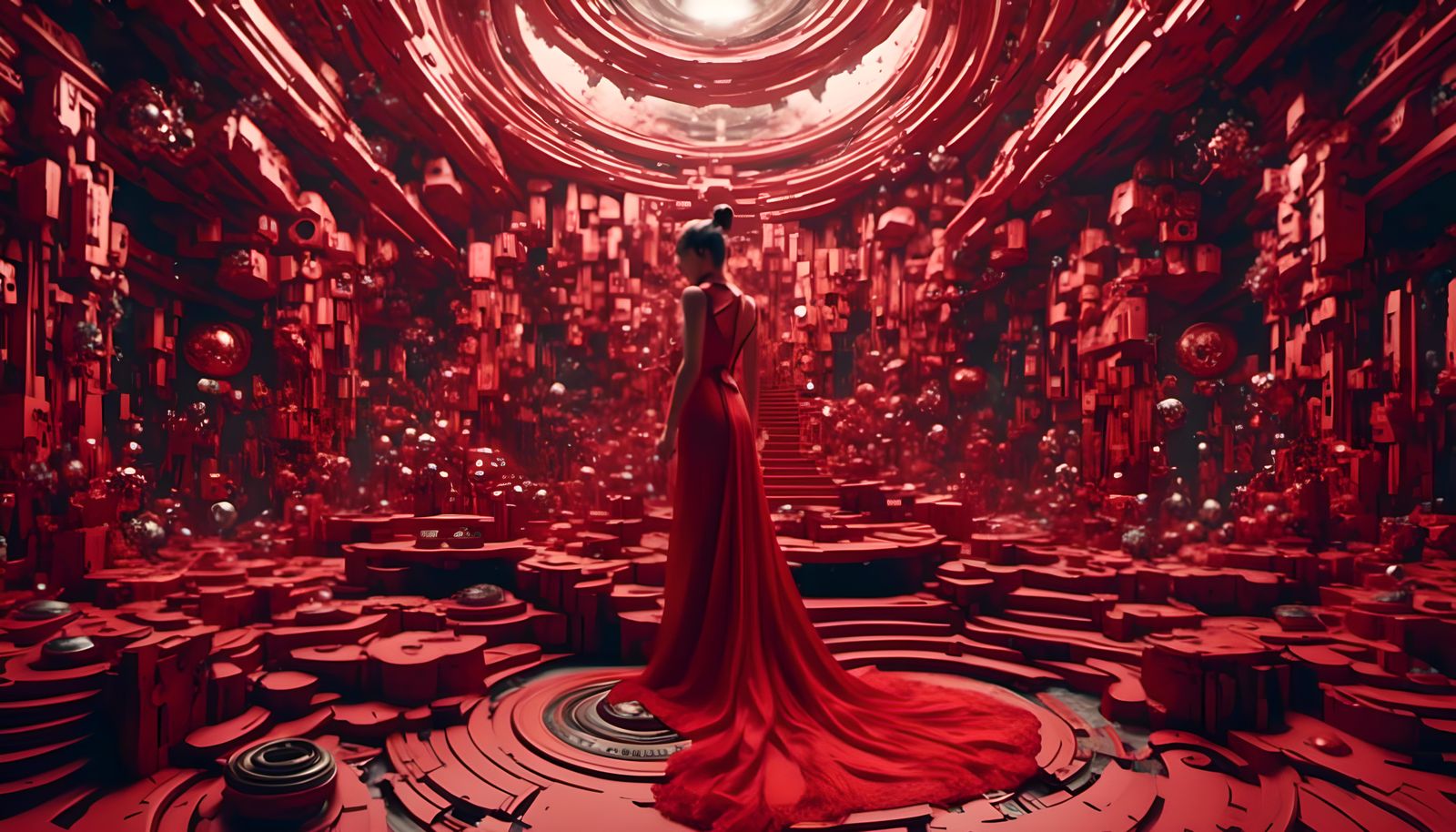 Red Temple Construct - AI Generated Artwork - NightCafe Creator