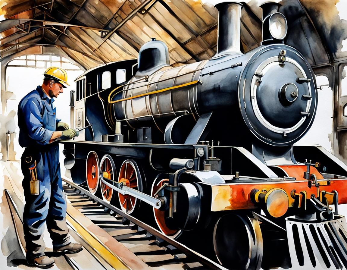 Hard Work Cycle #24 - The locomotive locksmith - AI Generated Artwork ...