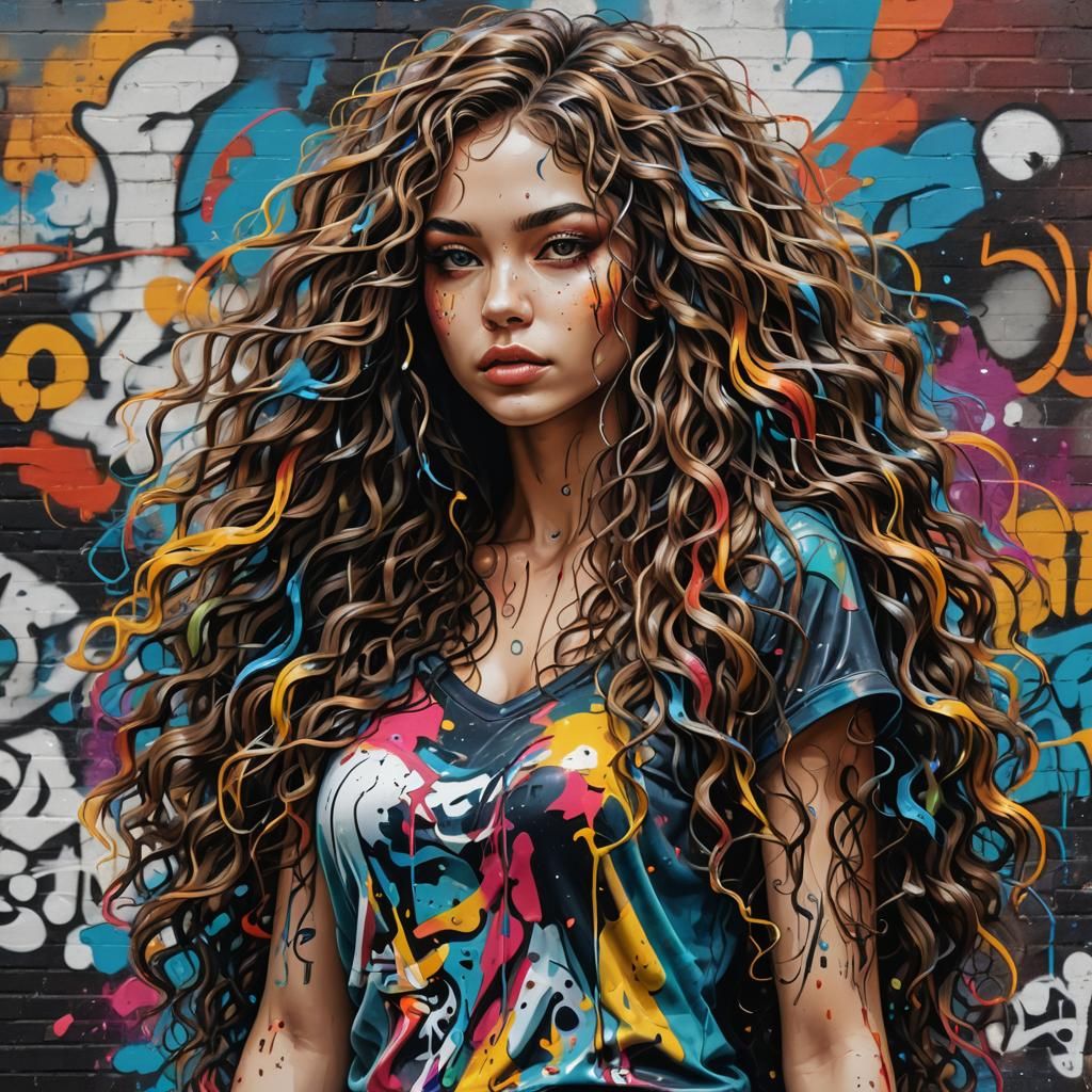 A beauty model,full body with flawless skin, long curly hair ,8k ...