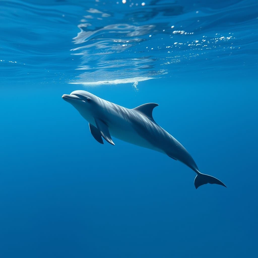 a dolphin in the ocean - Dolphin in Oceanic Waters
