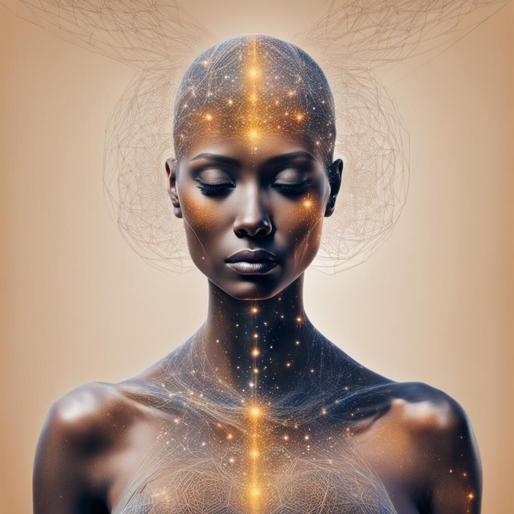 A human woman evolving into a fifth dimensional being - AI Generated ...