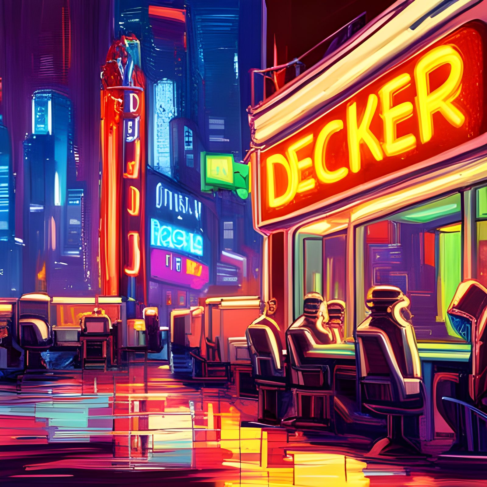 Bladerunner Night Cafe - AI Generated Artwork - NightCafe Creator